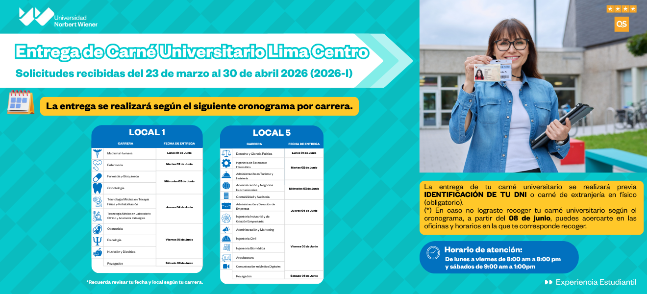 Entrega de Carné Universitario Lima Centro – Portal de Estudiante
